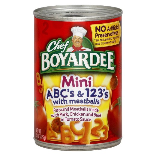 Chef Boyardee Mini ABC's & 123's with Meatballs 15 oz : Target