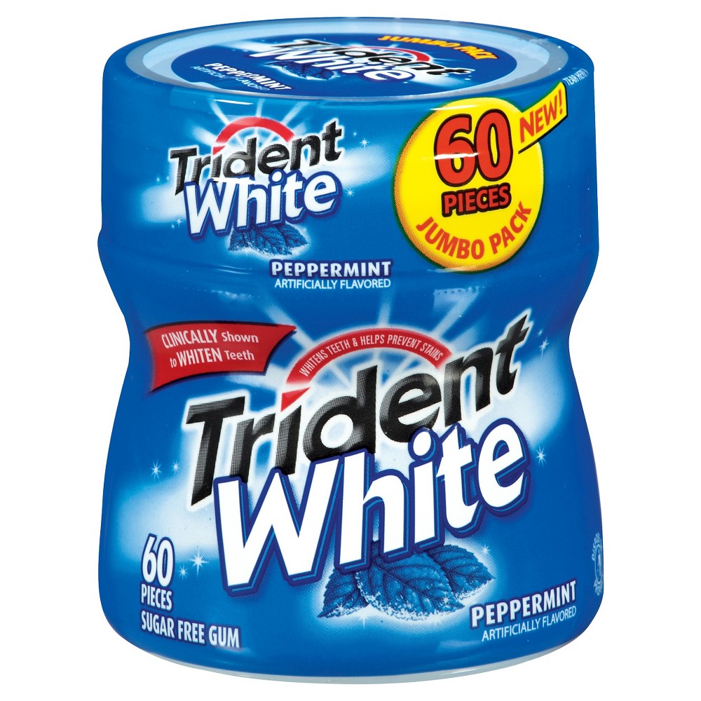 UPC 012546676281 - Trident White Peppermint Sugar Free Gum, 60 Piece ...