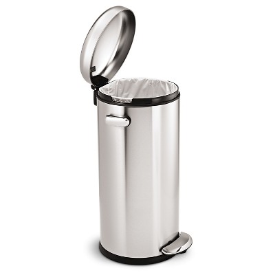 Brushed Nickel Trash Can