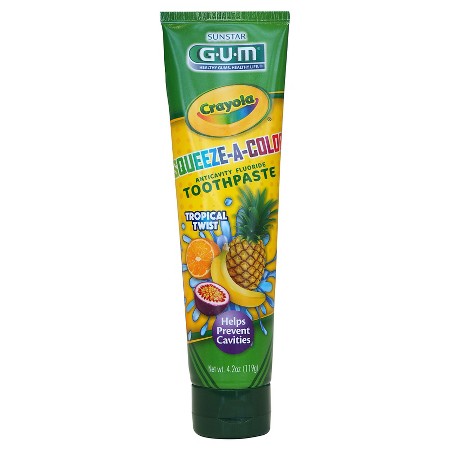 GUM® Crayola Squeeze-a-color Anticavity Toothpaste for Kids - 4.2 oz ...