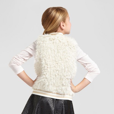 girls faux fur vest : Target