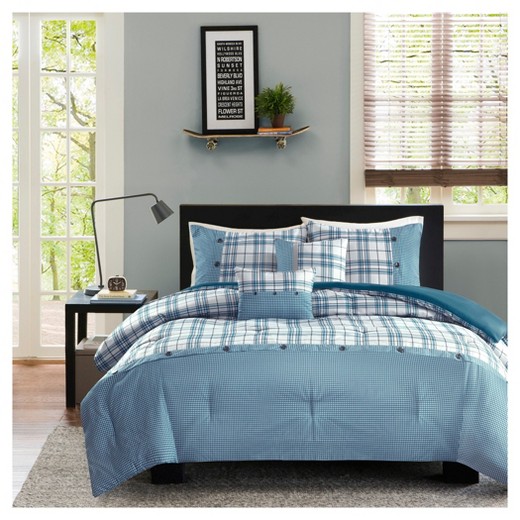 Chet Plaid Print Button Multiple Piece Comforter Set : Target