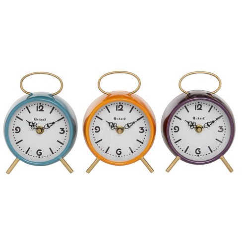 Olivia & May Set Of 3 Wooden Ring Top Clocks : Silent Mechanism, Mdf ...