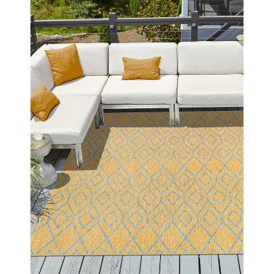Jill Zarin 7' 10 X 7' 10 Square Indoor/outdoor Yellow And Aqua Area Rug ...
