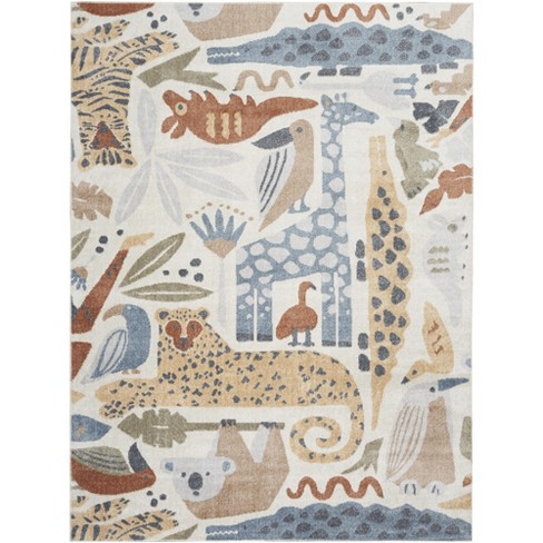 Nourison Kids Washable Safari Animals Indoor Rug : Target