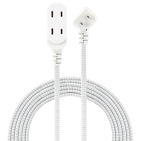 Ge 3-outlet Polarized Extension Cord 15' Braided White/gray : Target