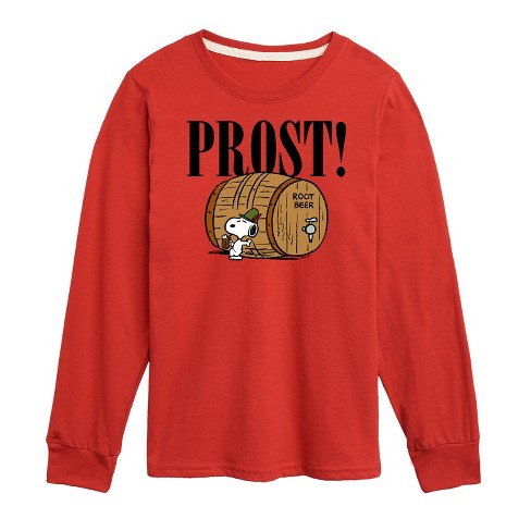 Boys' Peanuts Prost Snoopy Root Beer Long Sleeve Graphic T-shirt - Red ...