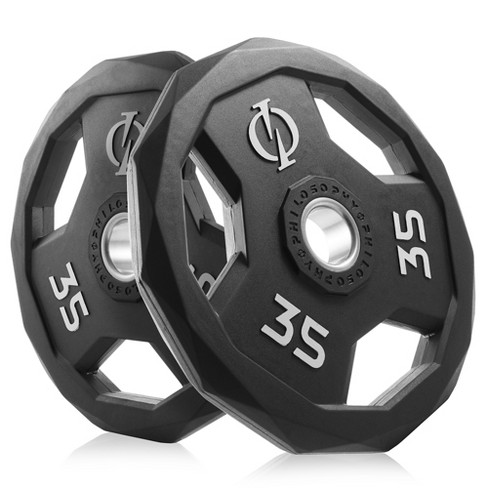 Philosophy Gym Set Of 2 Rubber Coated 2-inch Olympic Grip Weight Plates ...