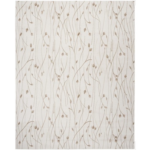 Nourison Grafix Flowing Vines And Blooms Indoor Area Rug Ivory Beige 5 ...