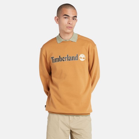 Timberland Men's Linear Logo Crew Neck Sweatshirt, Wheat, Large : Target