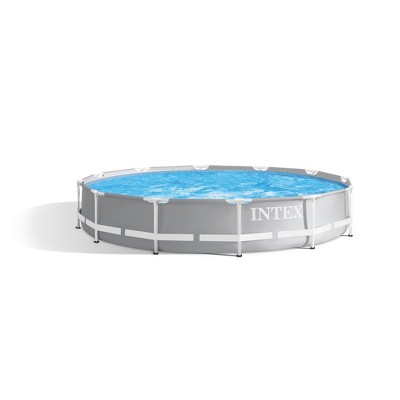 Intex 12 Foot x 30 Inches Durable Prism Steel Frame Above Ground Swimming Pool