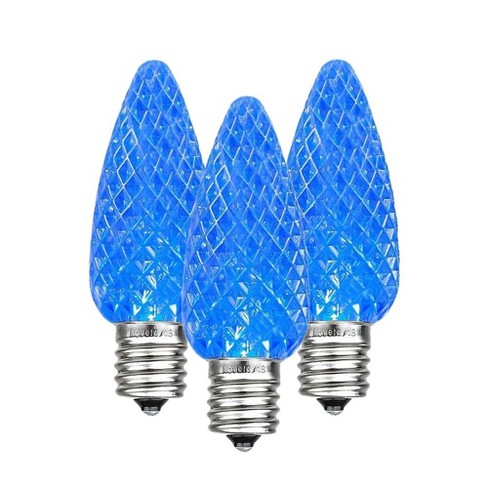 Novelty Lights Blue C9 Led Faceted Christmas Replacement Bulbs Dimmable ...
