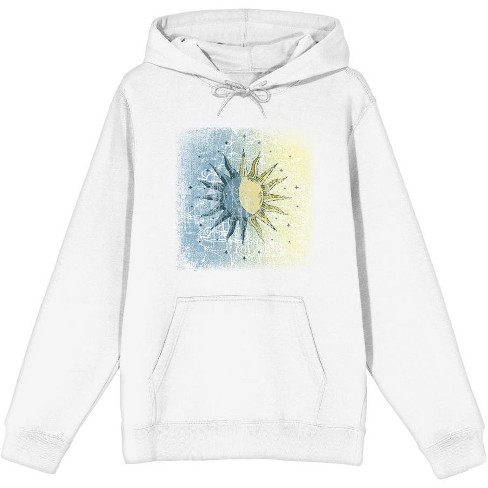 Celestial Tropics Sun Long Sleeve Adult Hooded Sweatshirt-large-white ...