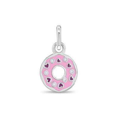 Girls' Enamel Love Donut Sterling Silver Charm - Pink & White- In ...
