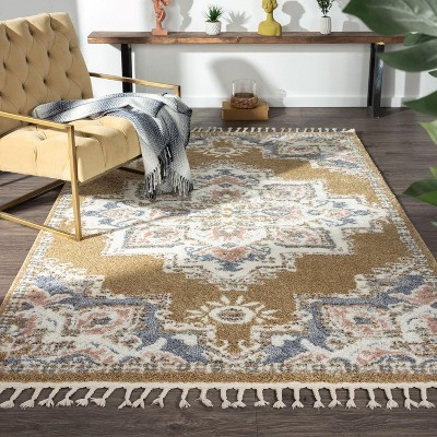 Luxe Weavers Floral Modern Yellow 5x7 Area Rug For Living Rooms : Target
