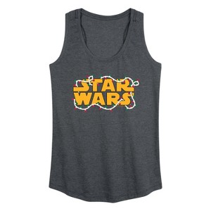 Women's Star Wars Logo Christmas Lights Graphic Racerback Tank ...