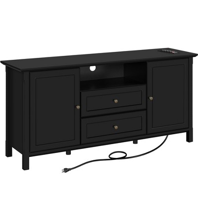 Yaheetech 58in Modern TV Console Table with Power Outlet Black : Target