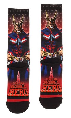 Bioworld My Hero Academia All Might Men's Sublimated Crew Socks ...