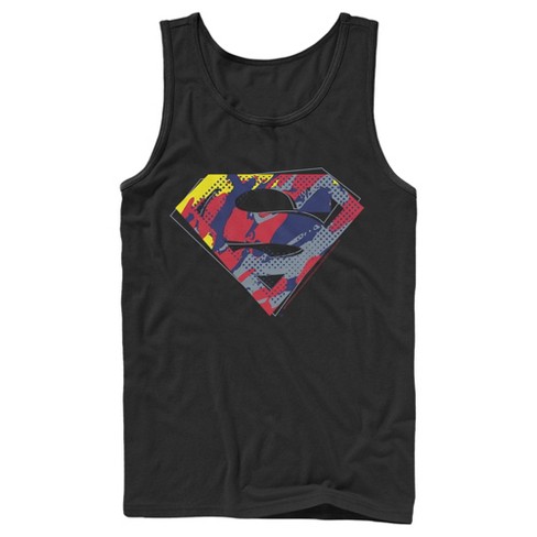 Men's Superman Logo Paint Splatter Tank Top - Black - Small : Target