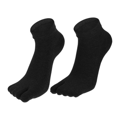 Unique Bargains Full Finger Two Toe Socks Black 1 Pair : Target