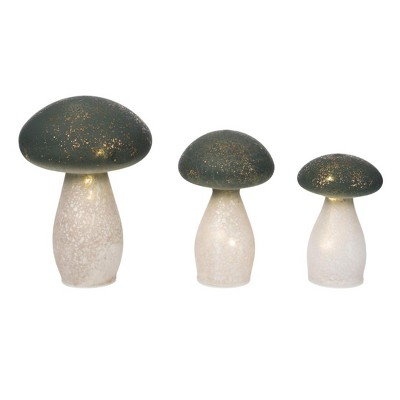 Transpac Glass Led Mushrooms Set Of 3 Home Decorations Spring : Target