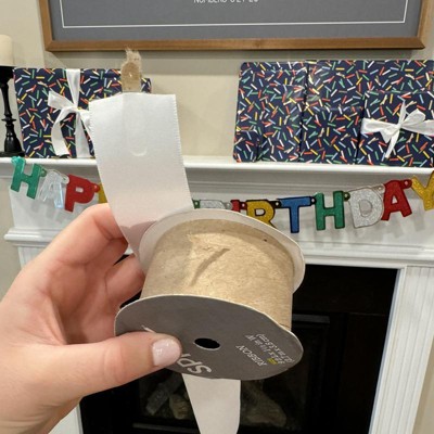 Satin Fabric Ribbon White - Spritz™: Polyester Gift Ribbon For Birthday ...