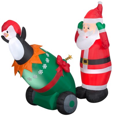Gemmy Animated Christmas Airblown Inflatable Santa & Reindeer Rodeo ...