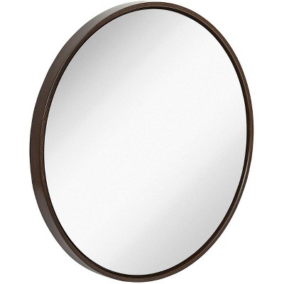 Hamilton Hills 32" Round Wenge Framed Wall Mirror : Target