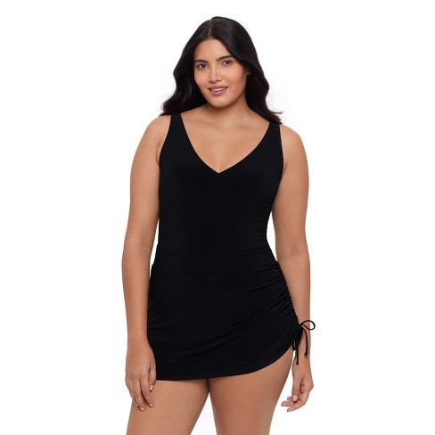 Trimshaper Julie Solid Swimdress - Black : Target