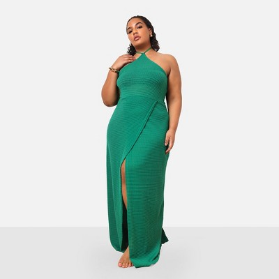 Rebdolls Women's Rayn Knit Tie Halter Maxi Wrap Dress : Target