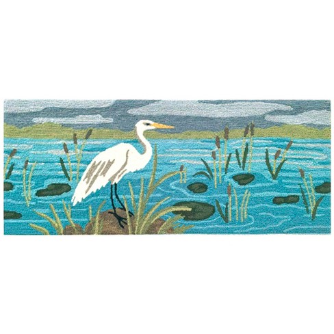 Liora Manne Frontporch Egret Indoor/outdoor Area Rug Lake 2' X 5' : Target