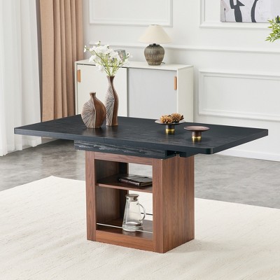 ModernLuxe 59"-71" Expandable Dining Table with Storage Base, Modern ...