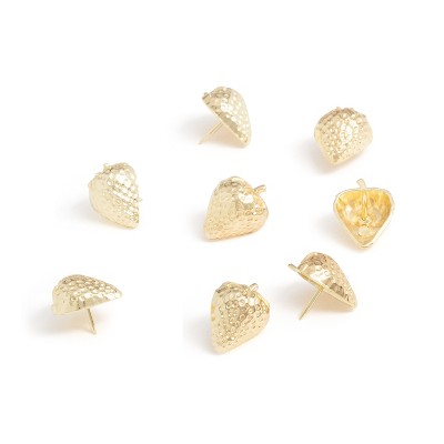 U Brands 8ct Strawberry Push Pins Gold: Thumb Tacks For Cork Board ...