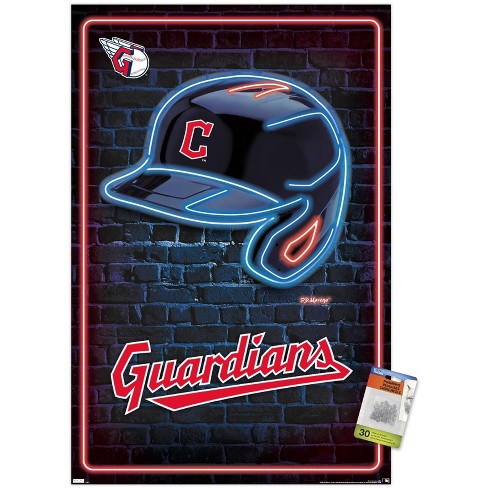 Trends International Mlb Cleveland Guardians - Neon Helmet 23 Unframed ...