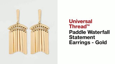 Paddle Waterfall Statement Earrings Universal Thread Gold