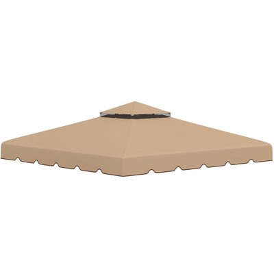 Outsunny 9.8'x9.8' Gazebo Replacement Canopy, Double Roof Gazebo Top ...