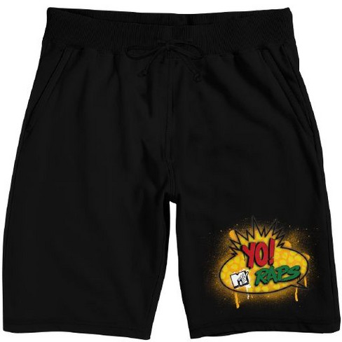 Yo Mtv Raps Gold Logo Men’s Black Sleep Pajama Shorts : Target