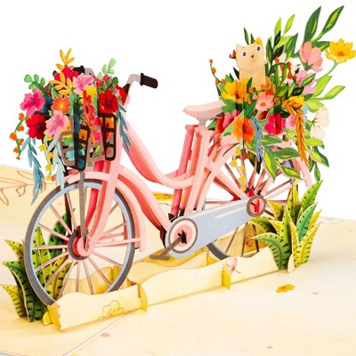 Paper Love 3d Flower Bike Pop Up Card, For All Occasions | 5" X 7 ...