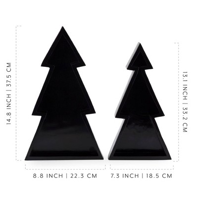 Auldhome Design- Wood Christmas Tree Shaped Trays, Black Set Of 2 : Target