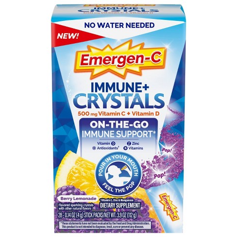 Emergen-c Immune + Crystals On-the-go Immune Support Supplement Stick ...
