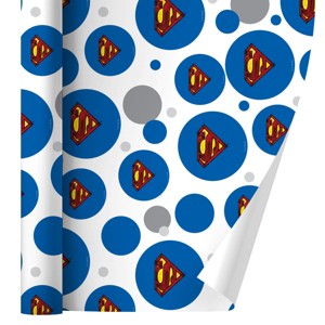 Superman Charcoal Shield Gift Wrap Wrapping Paper Roll 30" x 72" : Target