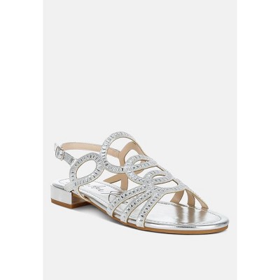 Jisters Cut Out Detail Rhinestone Flat Sandals : Target