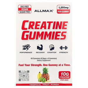 ALLMAX Creatine Gummies, Tropical Fruit Punch, 1,250 mg, 6 Bags, 8 ...