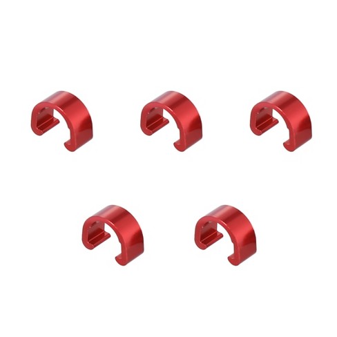 Unique Bargains Road Bike MTB Brake Cable Derailleur Line Case C Shape Buckle Clasps Red 5 Pcs