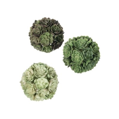 Sullivan's Echeveria Box 3 Orb, Green Faux Floral Decor for Crafting ...