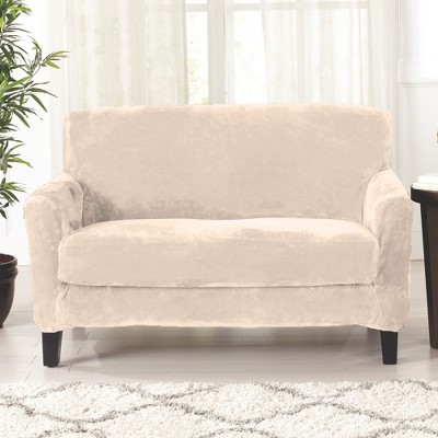 Great Bay Home 2 Piece Velvet Plush Sofa Slipcover : Target