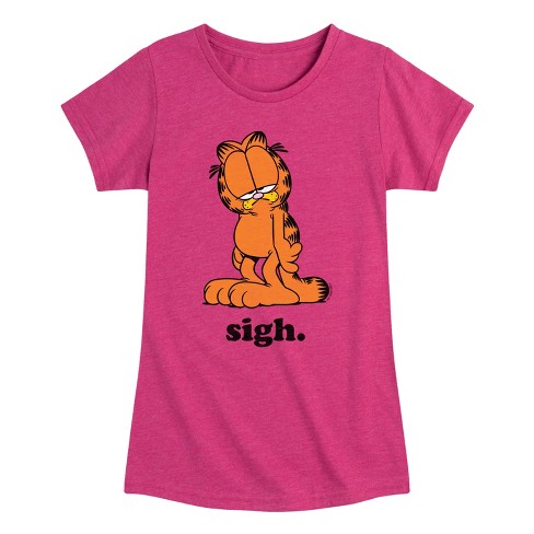 Garfield Sigh Fitted Short Sleeve Graphic T-shirt - Heather Fuchsia ...