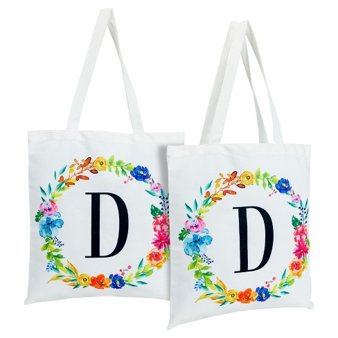 Okuna Outpost Set Of 2 Reusable Monogram Letter D Personalized Canvas ...