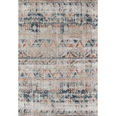 Rugs America Cora Cl55a Symphony Blue Transitional Vintage Rust Area ...