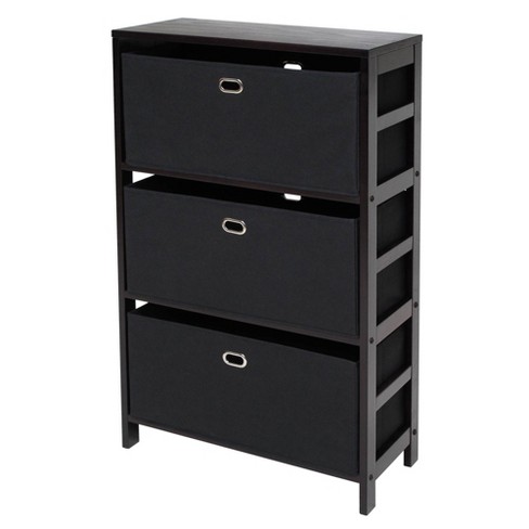 42" Torino Set Storage Shelf With Baskets Espresso/black - Winsome: 3 ...